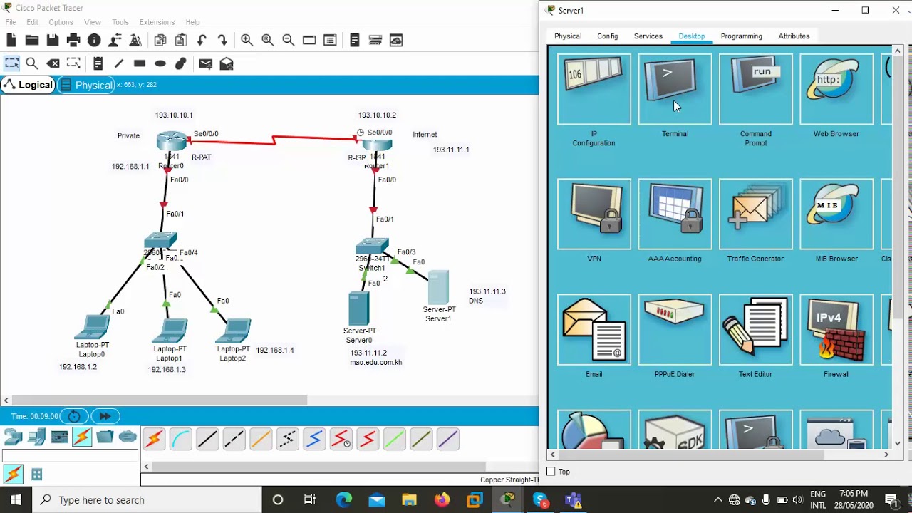 How to configure NAT and PAT in Packet Tracer step by step - YouTube