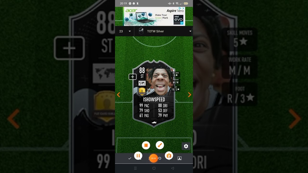 ishowspeed as fifa card#fifa23#futcard#thegoat - YouTube