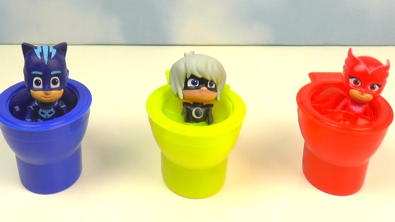 Pj Masks Toys Wrong Heads , Learn Colors Slime Pj Masks - YouTube