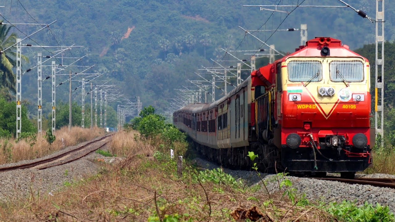 Newly Painted WDP4D Locomotive From Ernakulam Diesel Loco Shed - YouTube