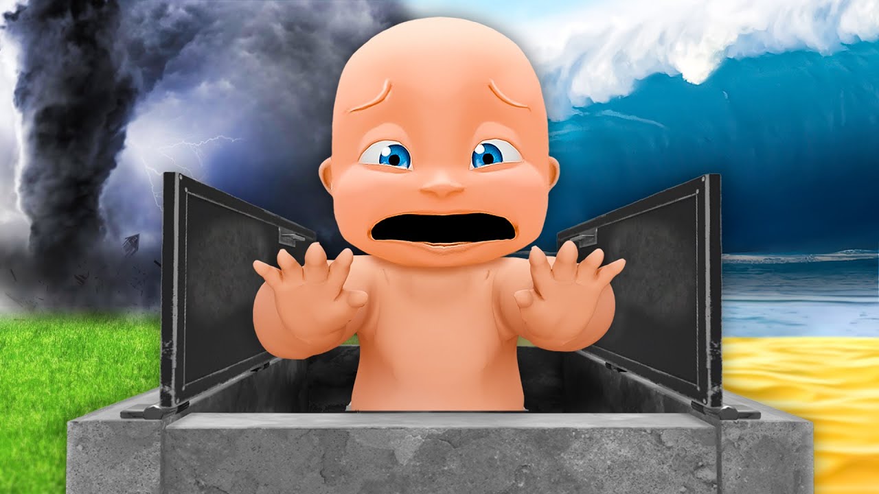 Baby Builds BUNKER to Survive 100 Natural Disasters! - YouTube