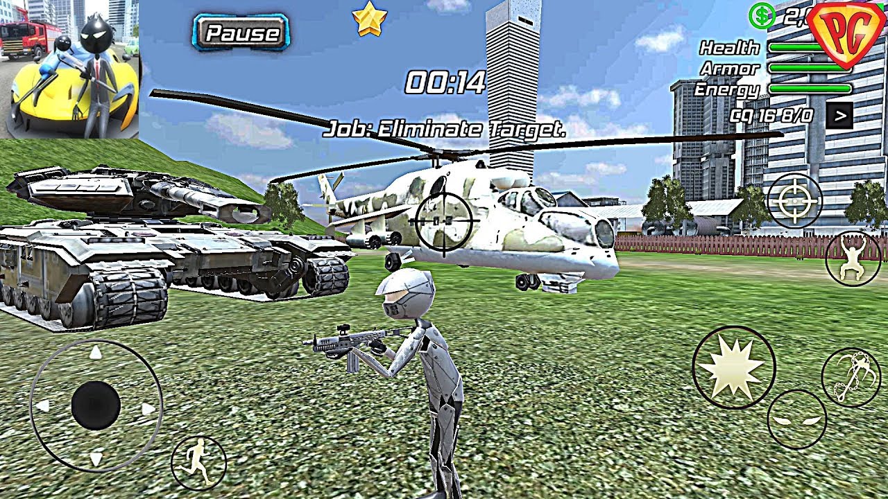 Amazing Crime Strange Stickman Rope Vice Vegas #11 Military Tank - YouTube