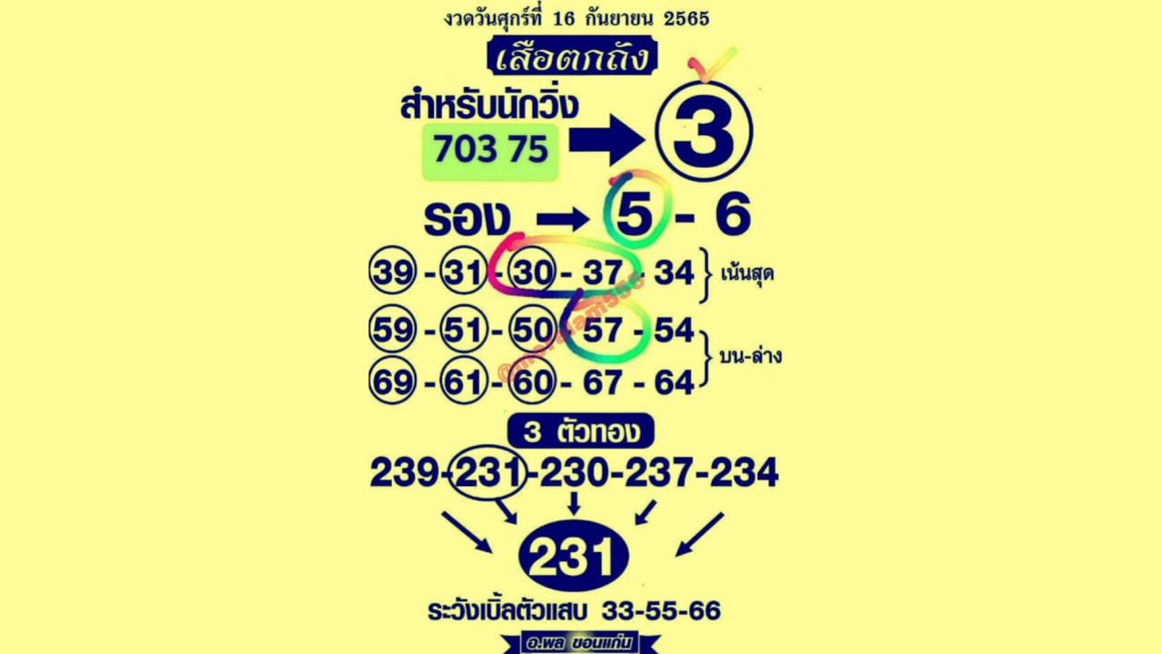 Thai Lotto Special Tips Magzine Tips 1-10-2022 || Thai Lotto Results ...