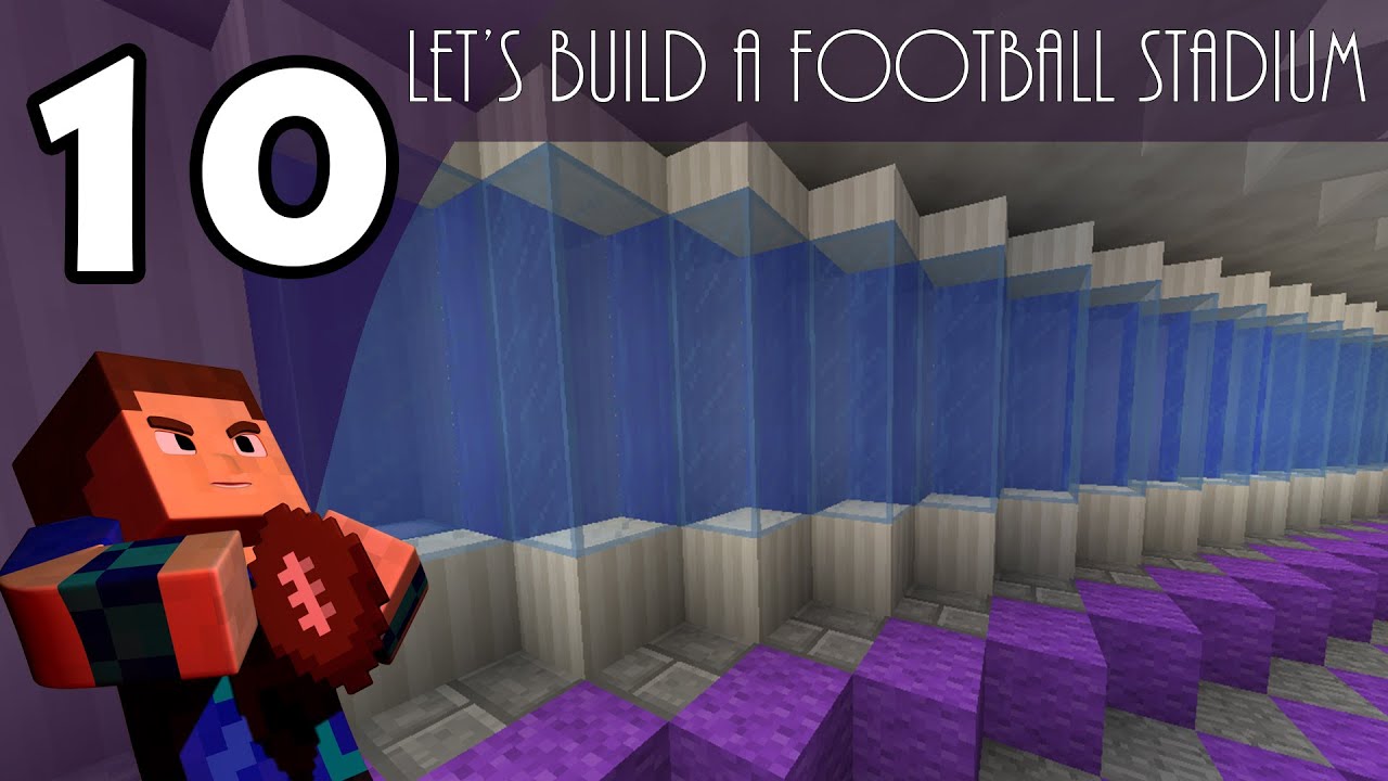 Minecraft Creative: Let's Build a Football Stadium | EP10 | FOUNTAINS ...