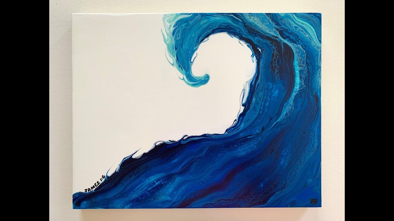 How I Did An Acrylic Ocean Wave Swipe - Acrylic Pour - Paint Pouring ...