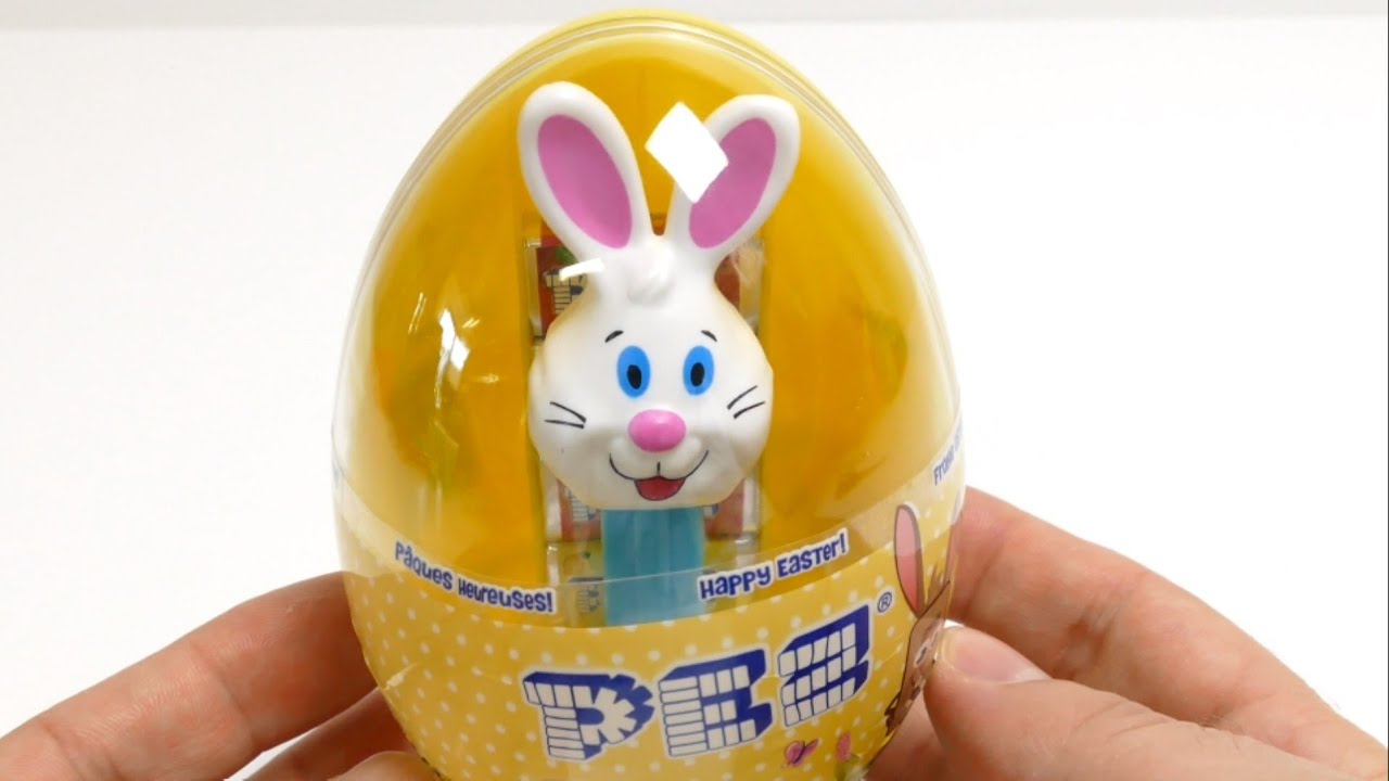 PEZ Easter Egg - Giant White Bunny Candy Dispenser & Toy - YouTube