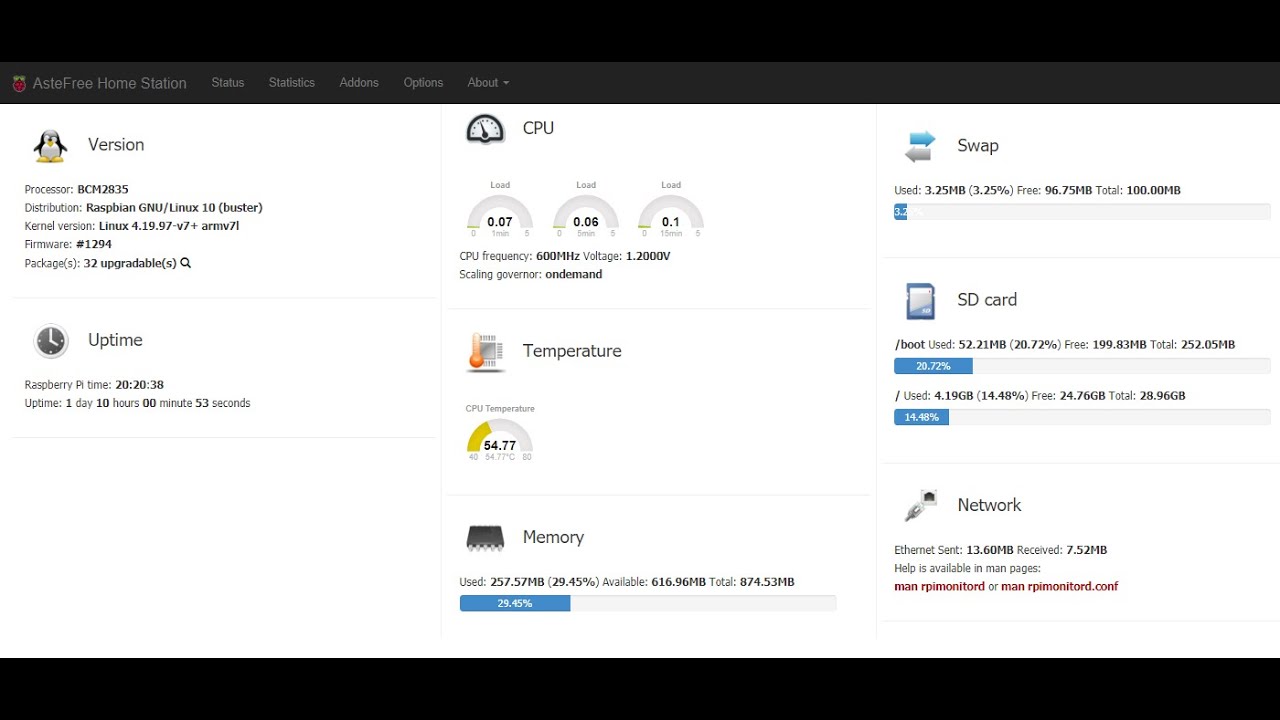 Monitorando o Desempenho da Raspberry PI com RPi-Monitor - YouTube