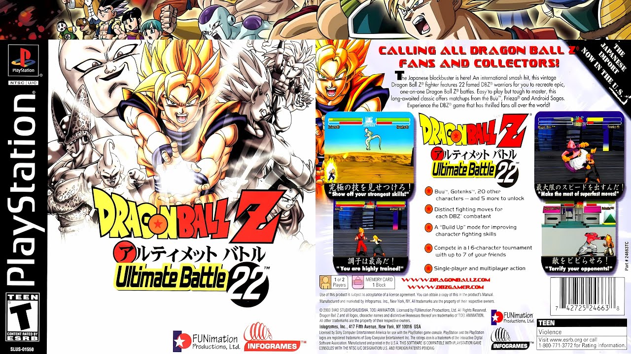 DBZ: Ultimate Battle 22 for PlayStation | FULL GAME 4K/60 | REAL ...