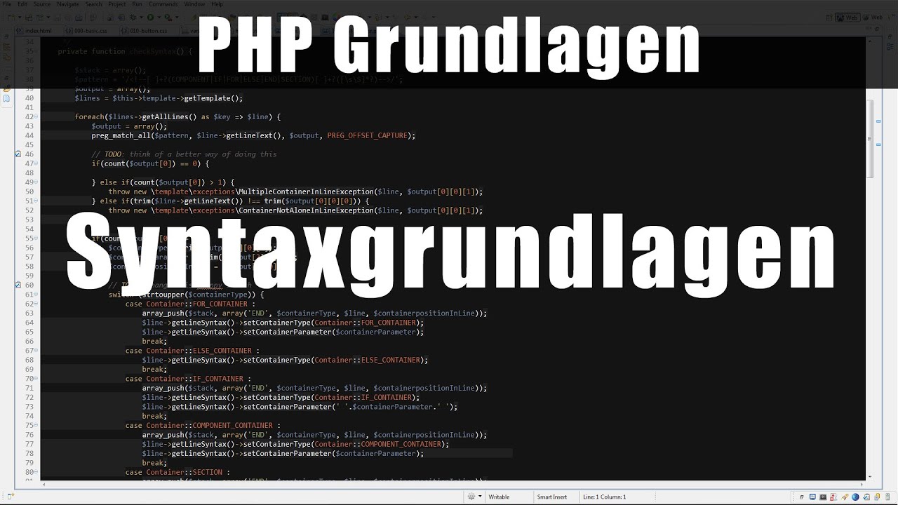 Php5 Grundlagen 00 Syntaxgrundlagen Youtube