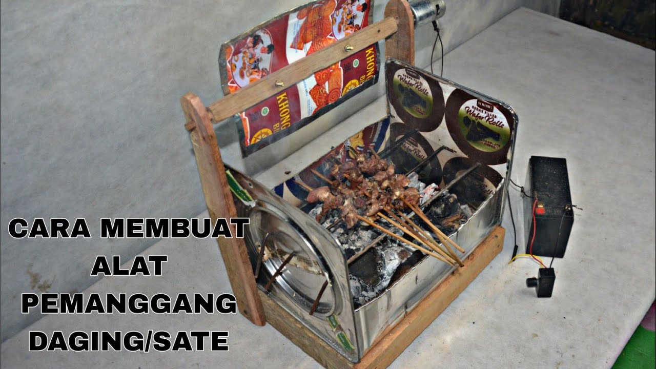 CARA MEMBUAT ALAT PEMANGGANG DAGING (SATE) DARI KALENG BEKAS - YouTube