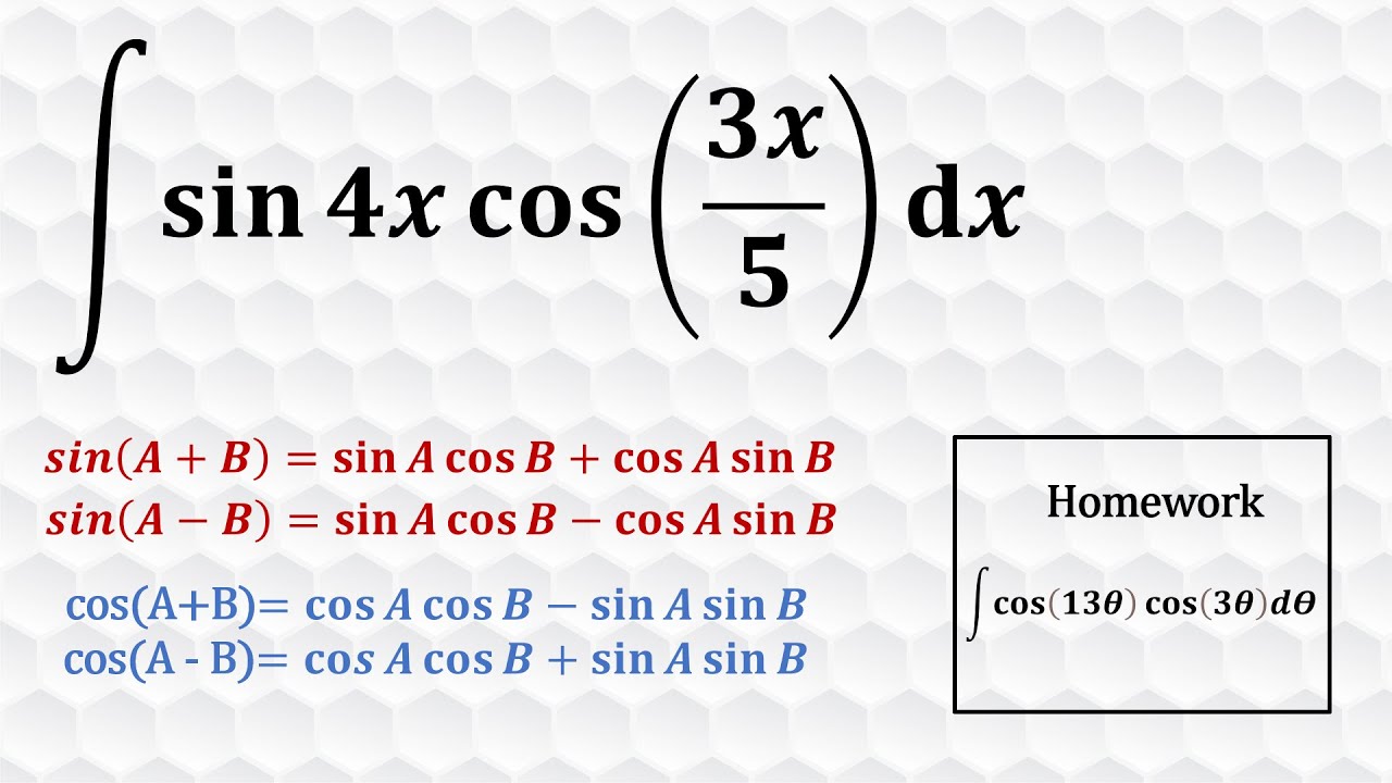 Integral using angle sum identity - YouTube