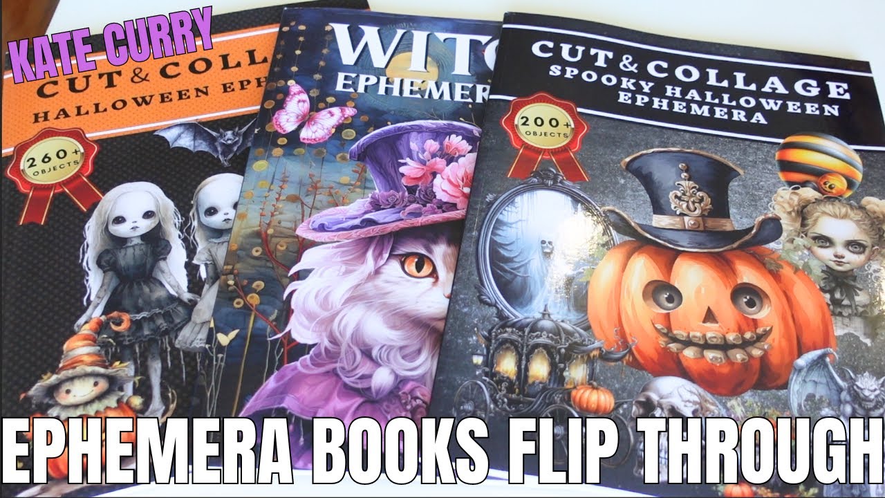 KATE CURRY EPHEMERA BOOKS FLIP THROUGH | SPOOKY | WITCH | HALLOWEEN ...