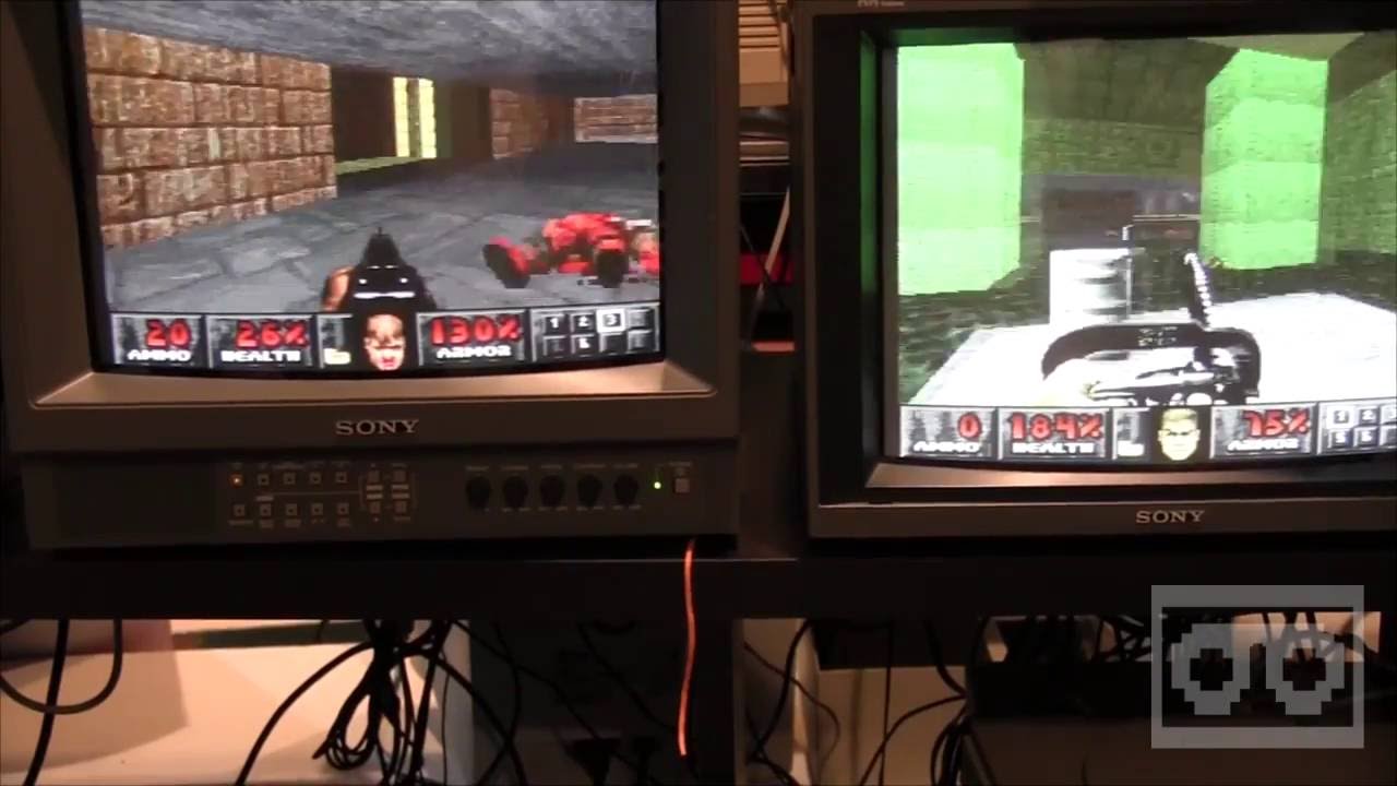 DOOM (PS1) 2 players with Link Cable - YouTube