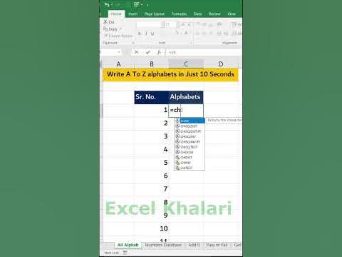 create alphabetical serial number in ms excel #excelshorts - YouTube