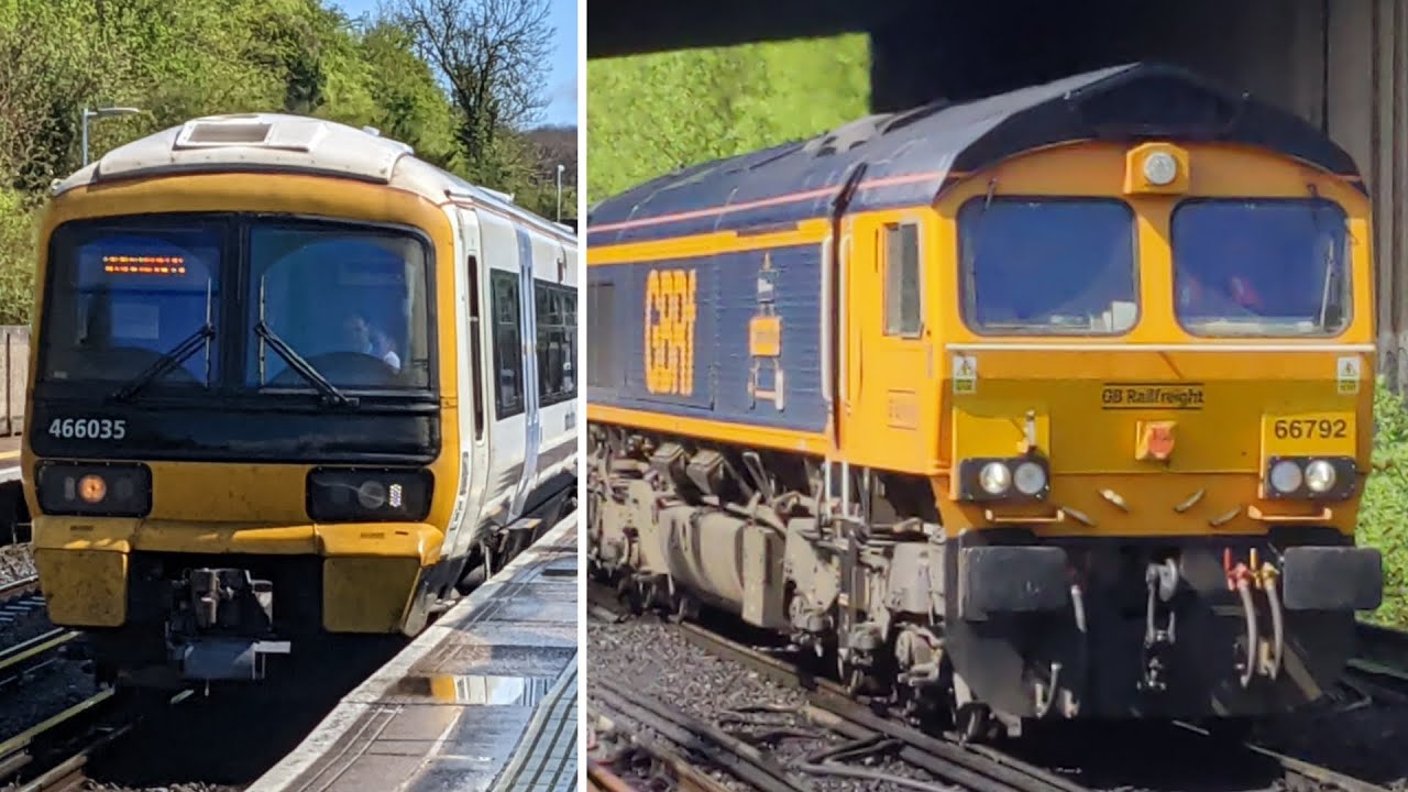 GBRf Class 66792 and Southeastern Networkers 466035, 465162 and 465039 ...