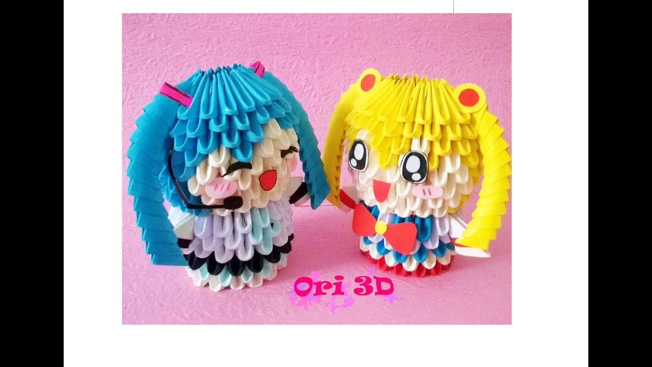 How to make Hatsune Miku 3D Origami [Hướng dẫn xếp Hatsure MiKu 3D ...
