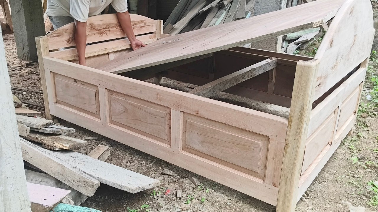 Making Homemade Wooden Bed || How to make wooden Bed in Village Style ...