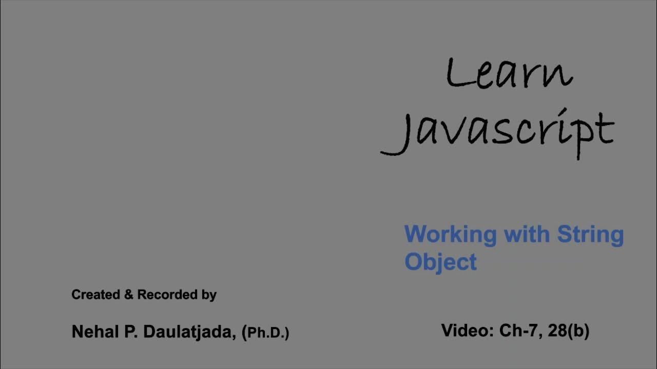 Learn Javascript: Working with Strings - Occurrences - Reg. Exp - YouTube