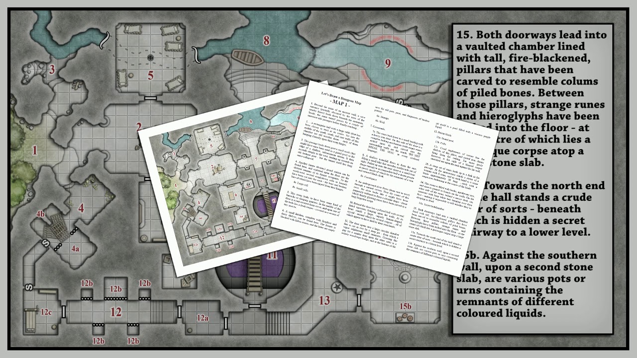 Let's Draw a Dungeon Map: Map 1 FINISHED - YouTube