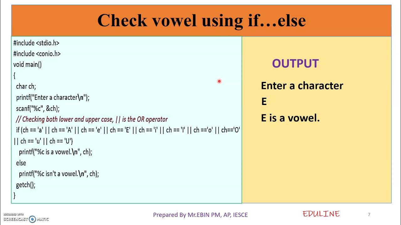 PROGRAM 7 - CHECK VOWEL USING IF..ELASE & SWITCH - YouTube
