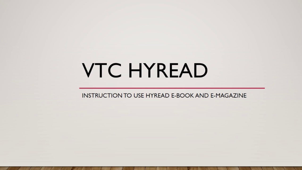 Introduction to Hyread eBook for VTC Library - YouTube