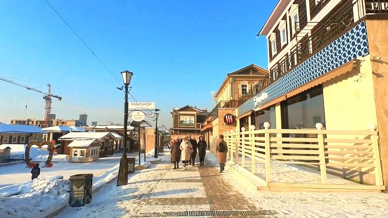 Irkutsk: walking in the touristic district 130. Winter in Russia - YouTube