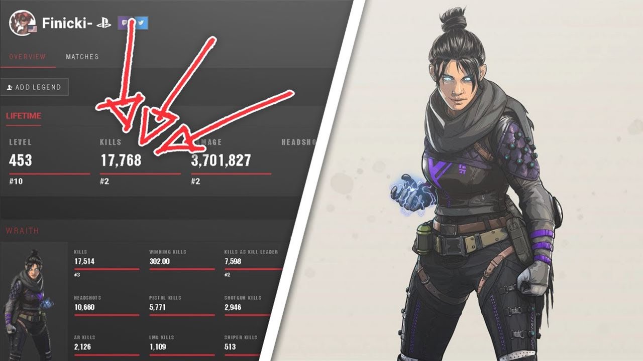 Hunting Down The 3rd BEST Wraith IN Apex Legends! 40,000+ Kills - YouTube
