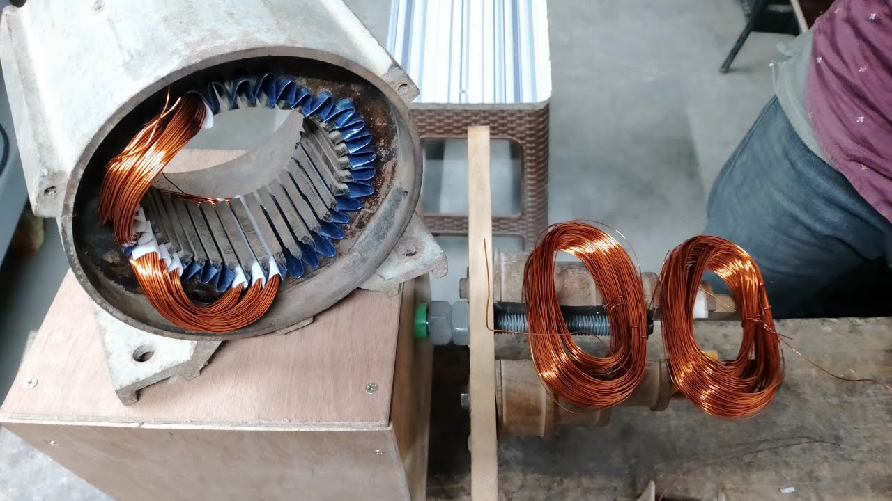 মোটর রিওয়েন্ডিং মেশিন কিভাবে কয়েল বানানো হয় motor winding machine ...