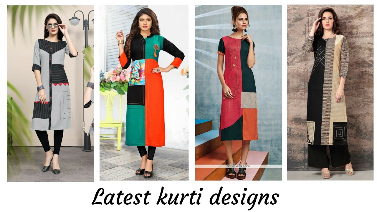 Latest half and half kurti patterns 2020 | New two colored kurti design ...