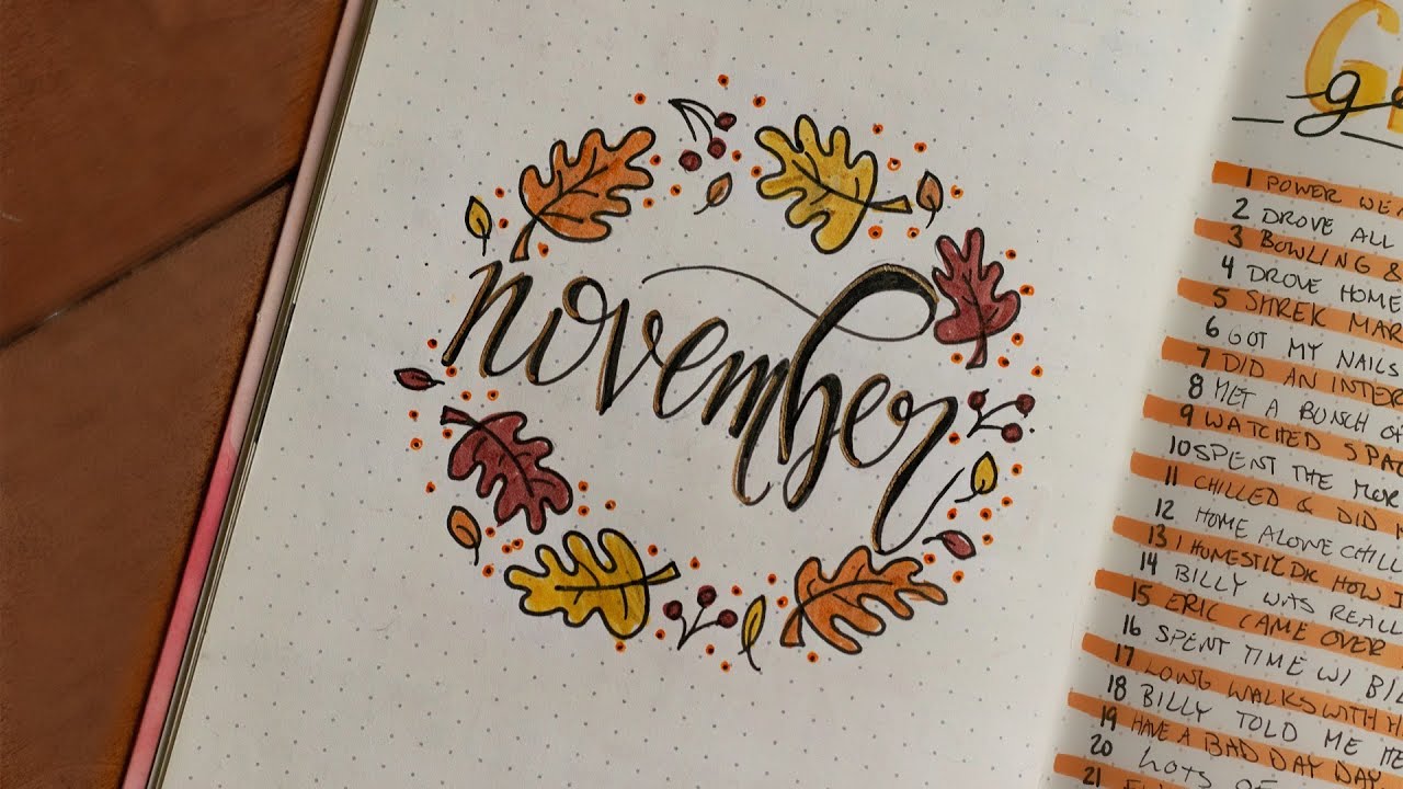 NOVEMBER 2019 Bullet Journal Setup - YouTube