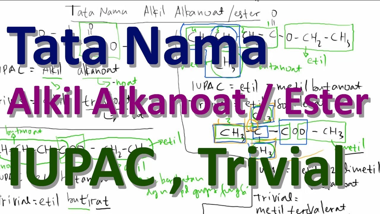 Tata Nama Ester (Alkil Alkanoat) IUPAC dan Trivial - YouTube