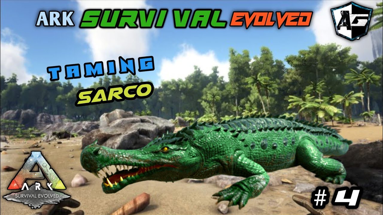 TAMING SARCO IN ARK MOBILE| EP 4 MAX LVL CROCODILE #arksurvivalevolved ...