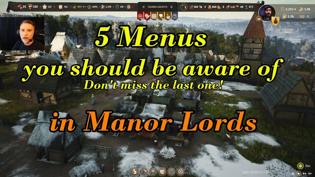 5 Menus you should be aware of in Manor Lords - Don't miss the last one ...