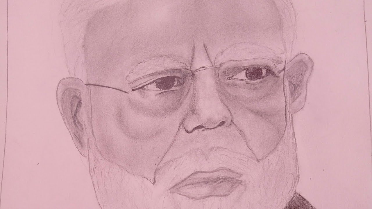 How to draw Narendra Modi sketch easy steps? sketch by Sanjana - YouTube