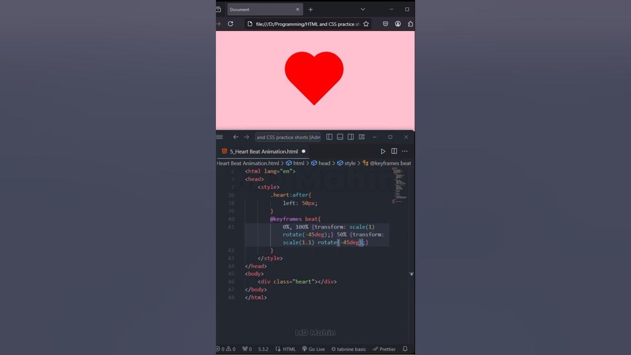 Heart Beat Animation | HTML CSS | Pure coding | No GIF or Image - YouTube