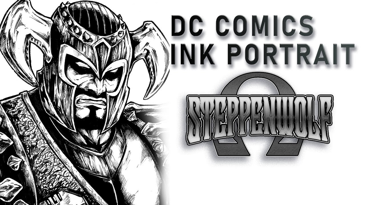 Drawing Steppenwolf - DC Comics INK PORTRAIT - YouTube
