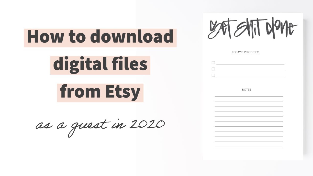 How to download Etsy digital files as a guest 2020 - YouTube
