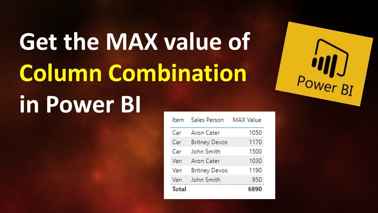 Get The MAX Value Of A Column Combination In Power BI YouTube Get The MAX Value Of A Column Combination In Power BI YouTube