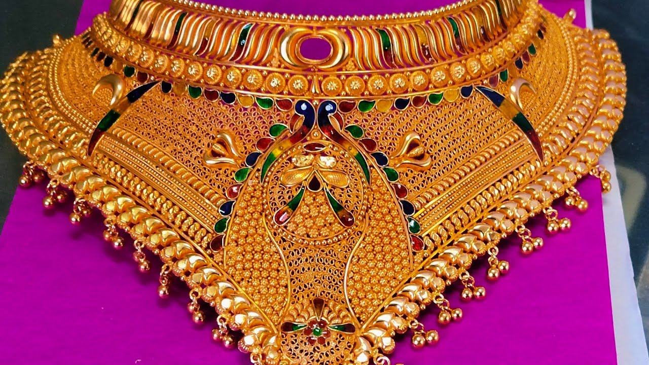 latest design gold jewellery chowka set weight 80gm || kundan jhumka ...