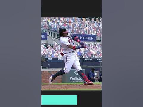 Ronald Acuna Jr. Slow Motion Home Run Swing #baseball #hittinglessons #hittingmechanics - YouTube