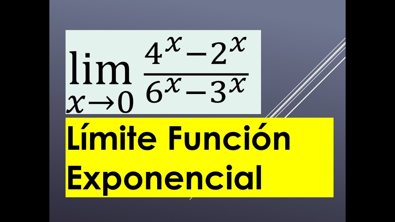 Limite de funciones exponenciales cero sobre cero - YouTube