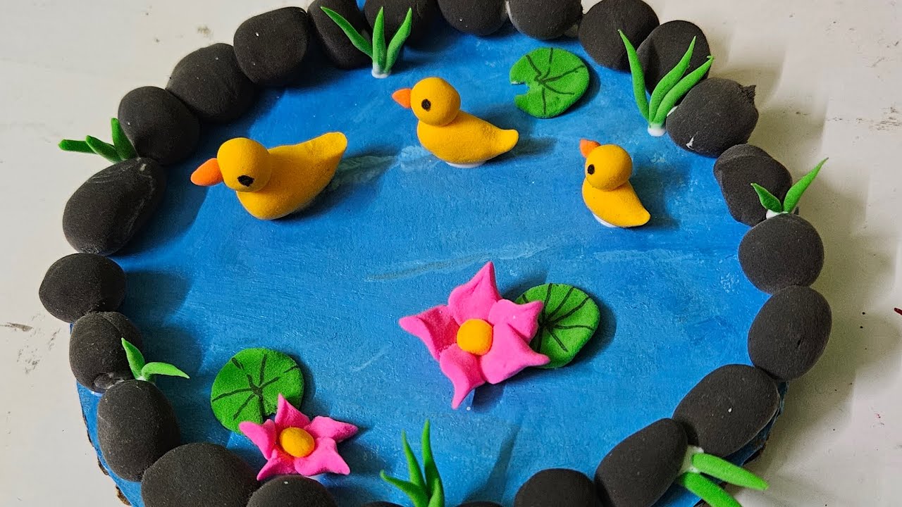 how to craft Clay DUCK in POND ||Clay art Ideas for Beginners Stap by ...