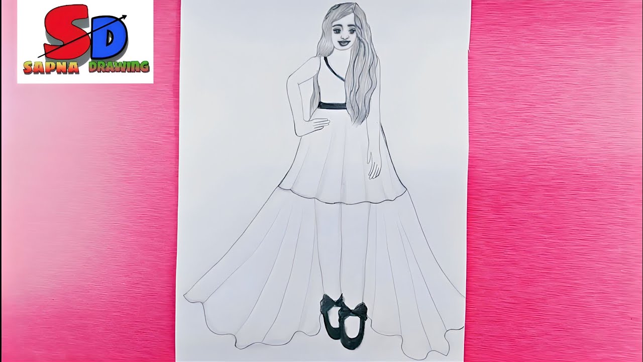 how to draw a model girl fashion - Drawing easy | pencil sketch ...
