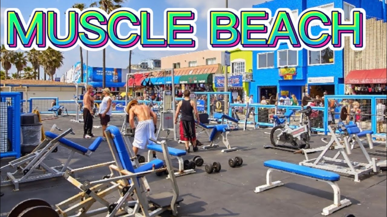 MUSCLE BEACH WALKING TOUR-VENICE BEACH CALIFORNIA 🏋️‍♂️ - YouTube