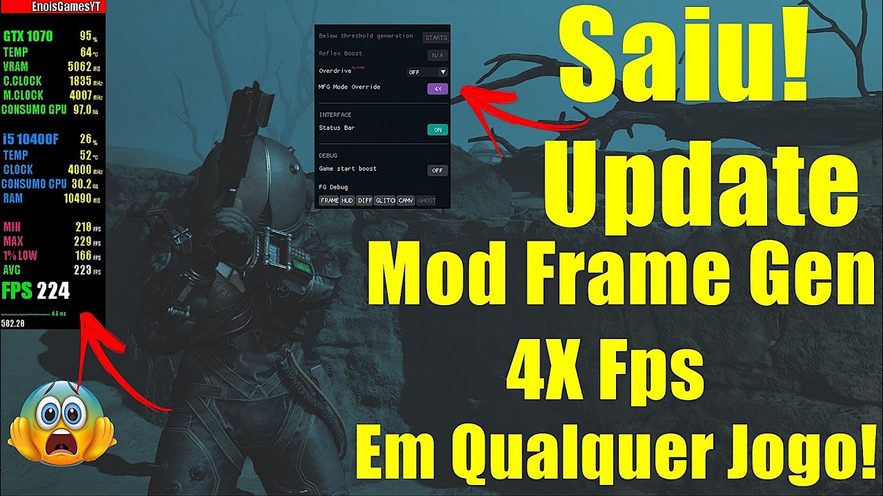 🔥Saiu Update Mod Frame Gen, 4X + Fps em Qualquer Jogo!!!!🔥 - YouTube
