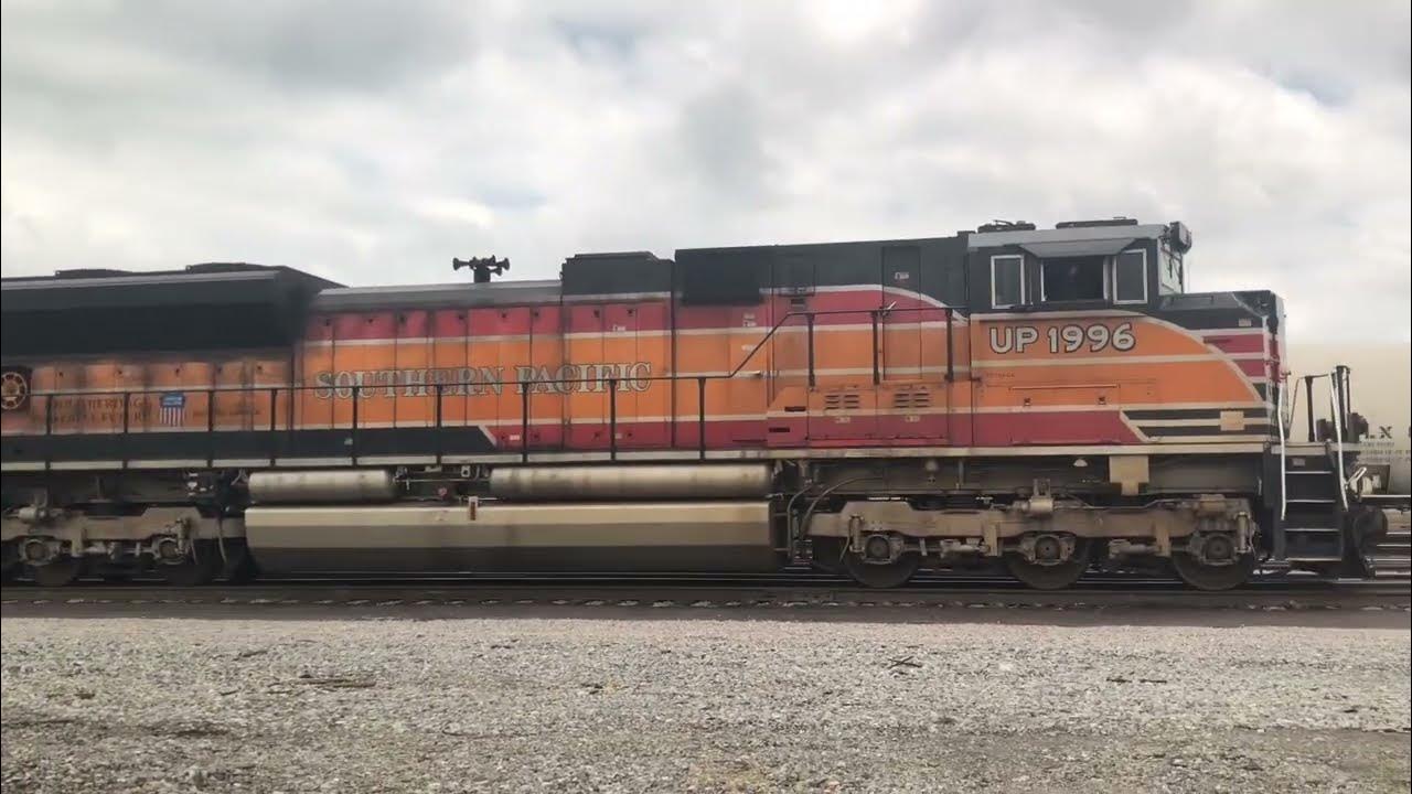 SP 1996, NS 9544, UP 7867, UP 7054, and CSX 3403 building a manifest train in the UP Avondale ...