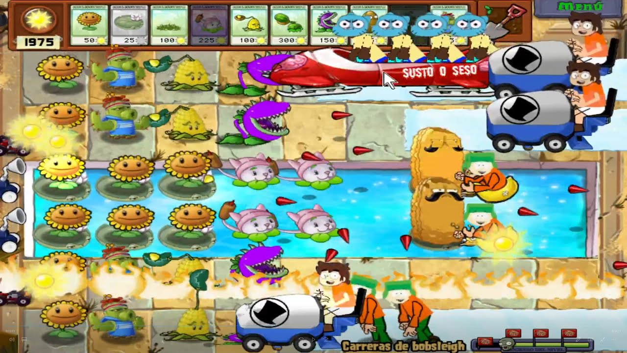 Plants vs Zombies Mod plants vs cartoons 1 version 2 - Gameplay ...