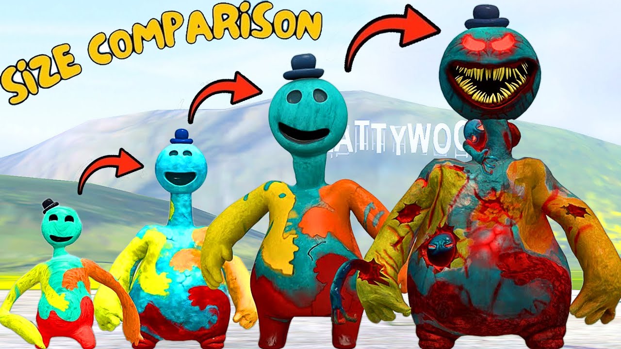 NEW ALL SIZE COMPARISON DOEY THE DOUGHMAN WALKER POPPY PLAYTIME CHAPTER ...