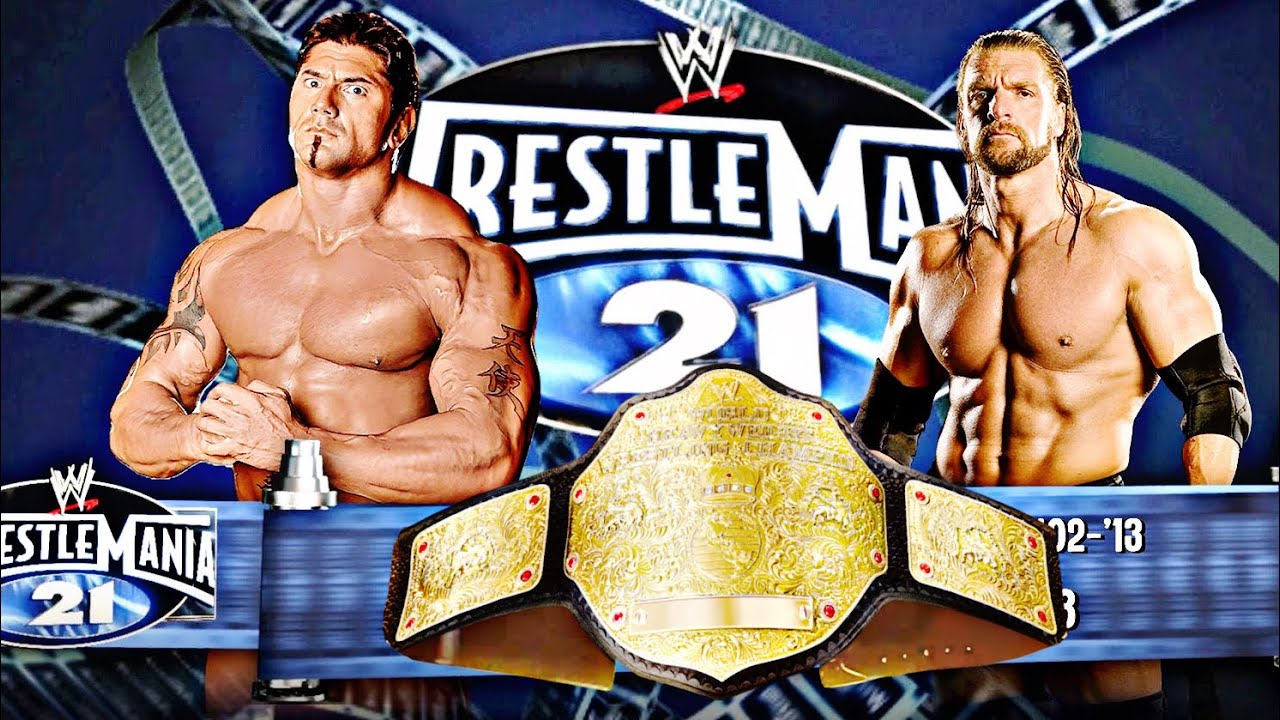 FULL MATCH - Batista vs Triple H| WRESTLEMANIA 21| WORLD HEAVYWEIGHT ...