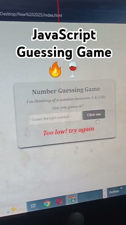Number Guessing Game using HTML, CSS, JAVASCRIPT. @Code_in_Silence-04 #coding #love #learning ...